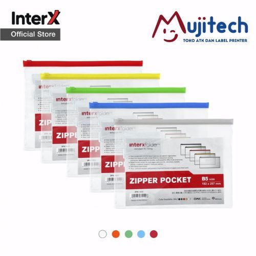 Jual ZIPPER POCKET / DOMPET FILE PLASTIK B5 WITH INDEX INTERX | Shopee ...