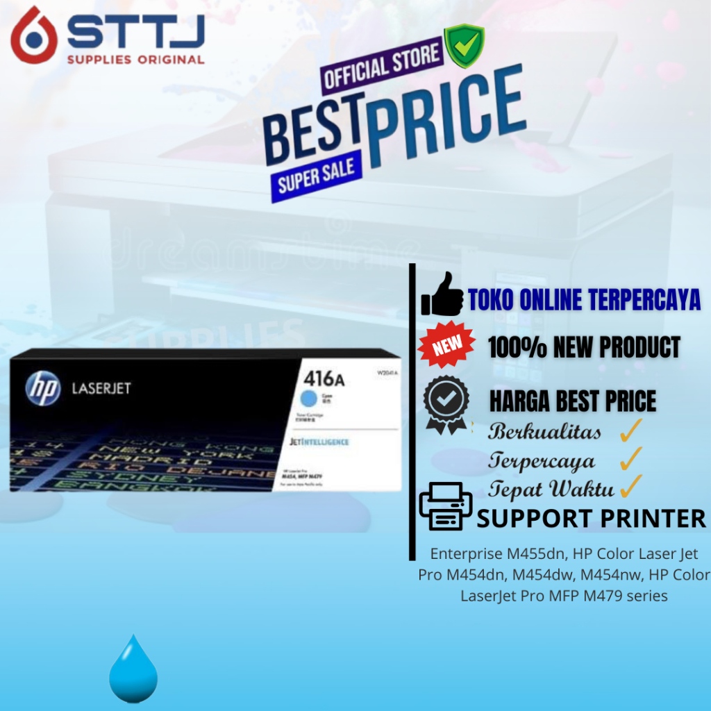 Jual HP Laserjet 416A Cyan Toner Cartridge (W2041A) Original | Shopee ...