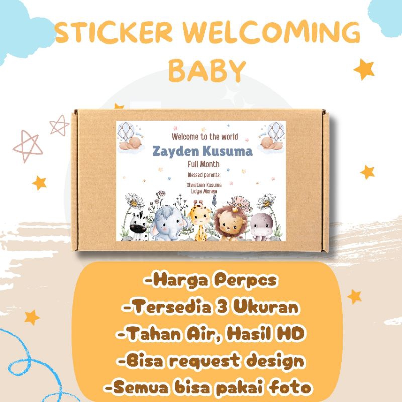 Jual Sticker welcoming baby/Sticker hampers baby/Sticker box nasi ...