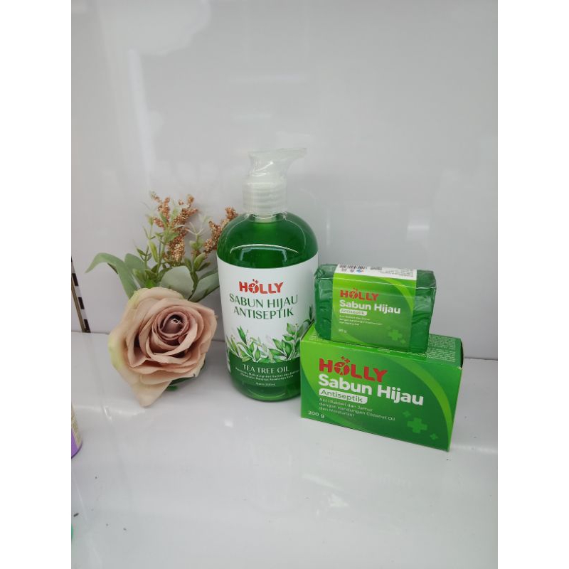 Jual HOLLY JADUL sabun hijau batang dan cair ANTISEPTIK | Shopee Indonesia