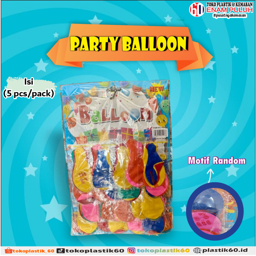 Jual PARTY BALLON/ BALON ULANG TAHUN MOTIF / BALON BULAT / BALON PESTA ...
