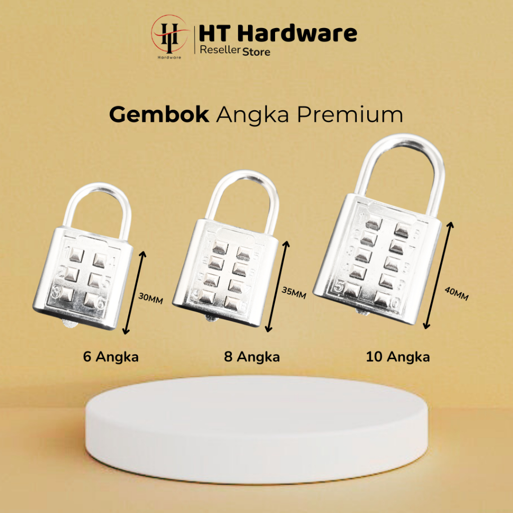 Jual Gembok Angka Password Kombinasi 6/8/10 Digit 30-40mm | Shopee ...