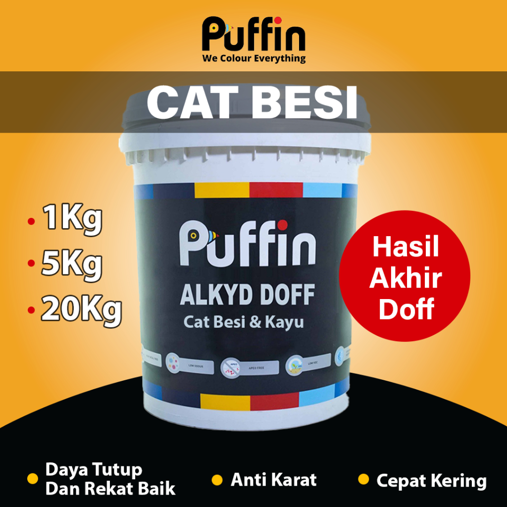 Jual Puffin paint Cat kayu besi PUFFIN ALKYD ENAMEL DOFF 20Kg | Shopee ...