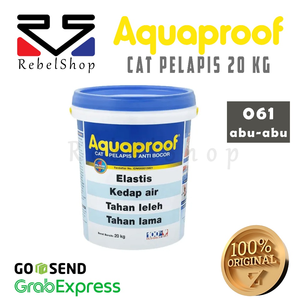 Jual Aquaproof Waterproofing Coating 20 KG Pail Abu Abu 061 - Aqua Proof Cat Pelapis Anti Bocor ...
