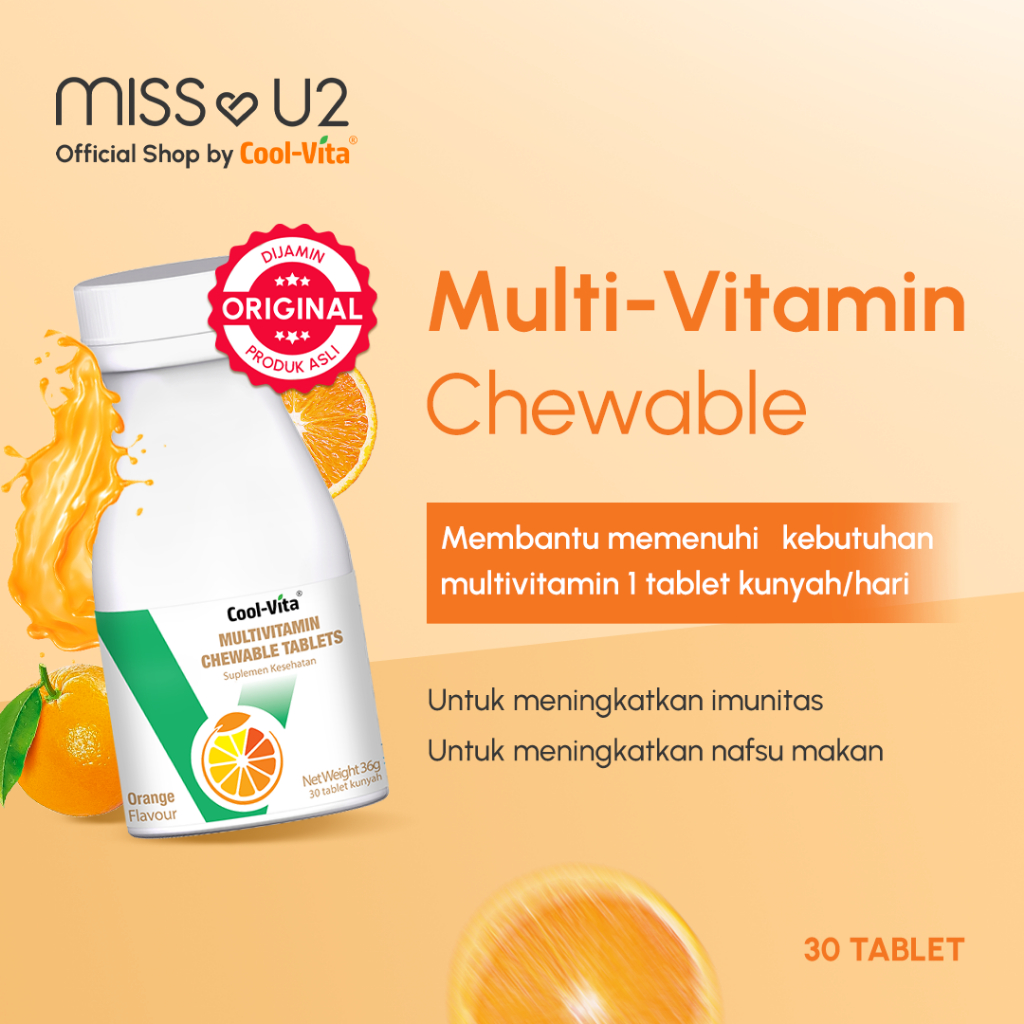 Jual COOLVITA ORIGINAL MULTIVITAMIN Chewable Suplemen Makanan 30 ...