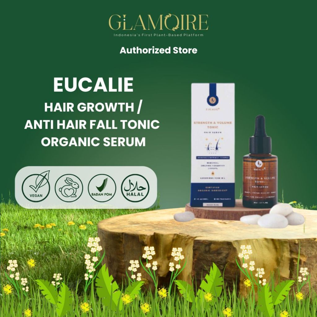 Jual Glamoire - EUCALIE Hair Growth / Anti Hair Fall Tonic Organic Serum 30ml - Strength ...