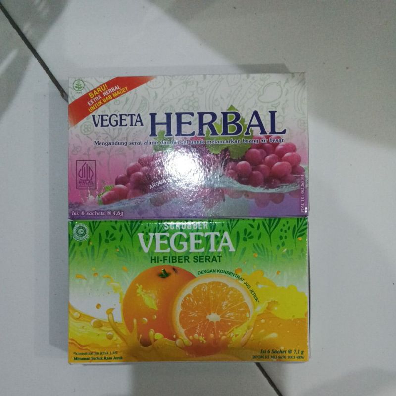 Jual VEGETA HERBAL ANGGUR/ JERUK 1 BOX ISI 5 SACHET | Shopee Indonesia