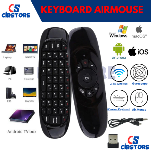 Jual Air Remote Mouse Wireless Keyboard C120 2.4 Ghz untuk TV BOX Laptop Smart TV Remot ...