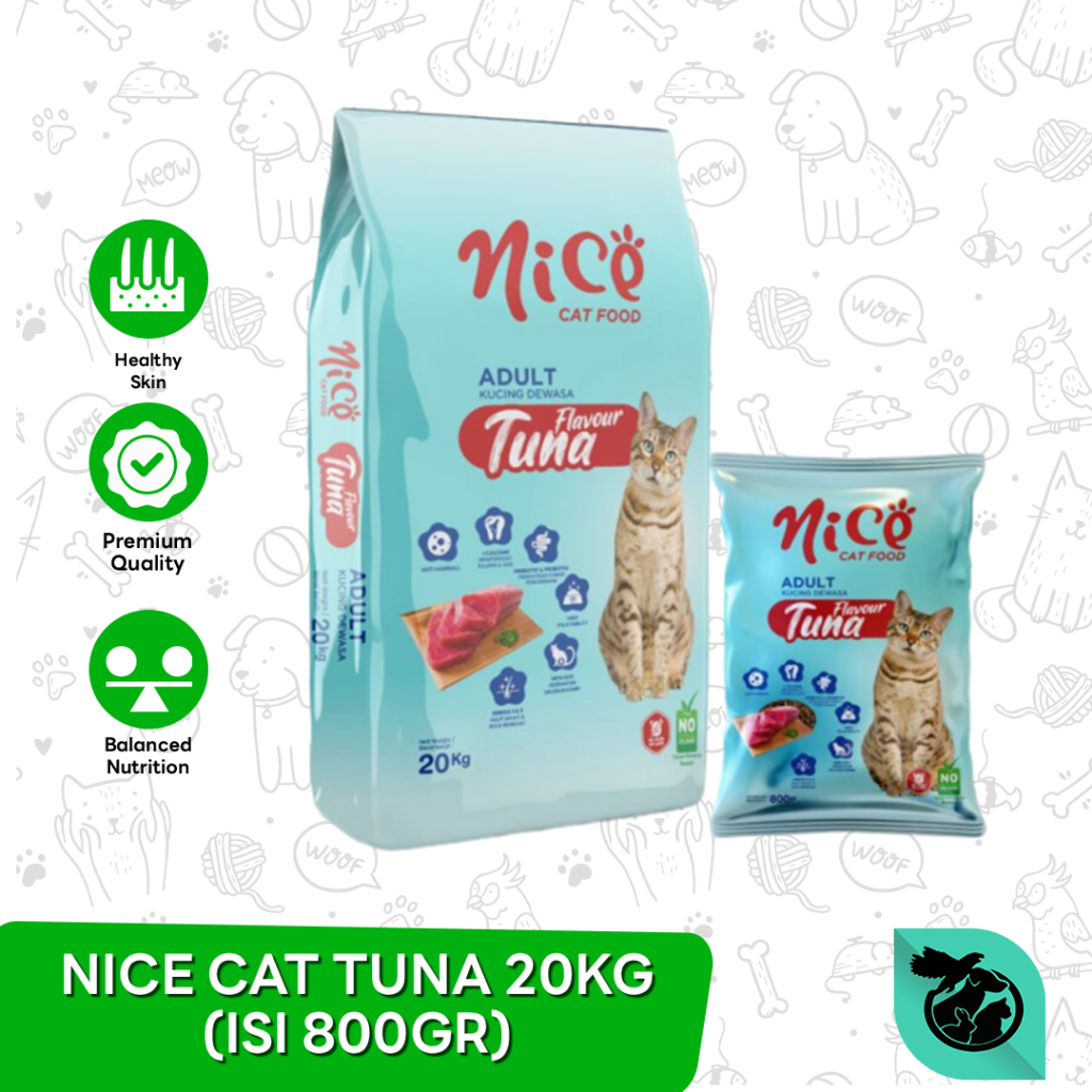 Jual Makanan Kucing Nice Cat 20kg / Cat Food Karung Tuna & Seafood 20 ...