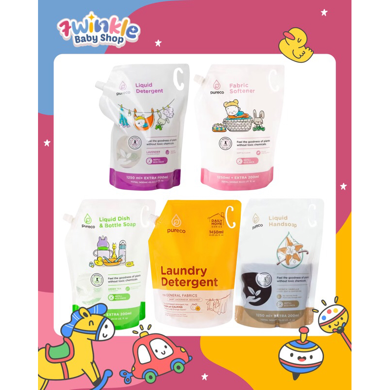 Jual Pureco REFILL ECOPACK Pouch 1450 ml | Liquid Detergent | Fabric Softener | Dish & Soap ...