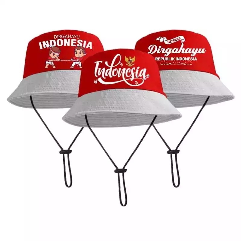 Jual TOPI BUCKET HAT ANAK SABLON INDONESIA HUT RI | Shopee Indonesia