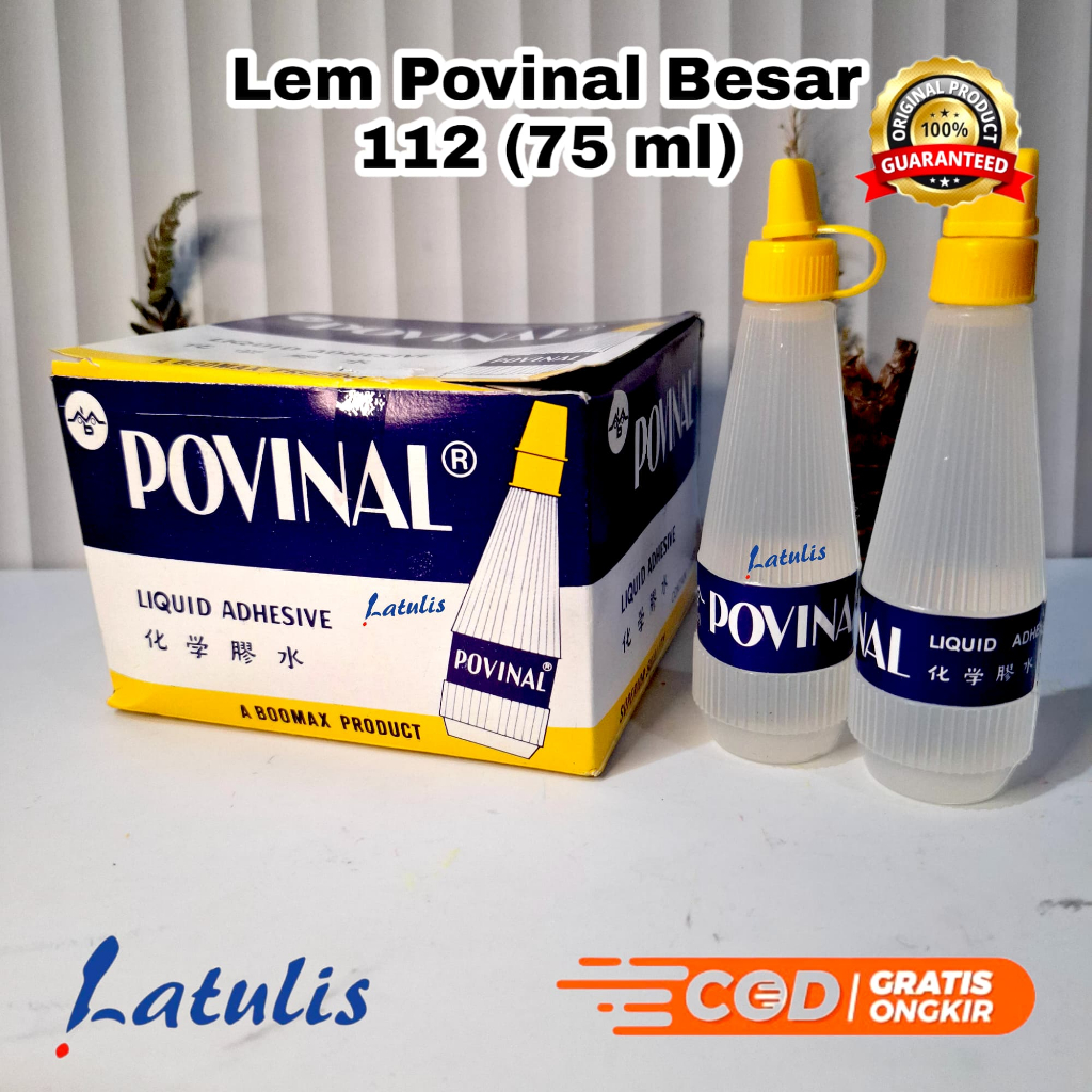 Jual Lem Cair Povinal -112 besar 75 ml (12pcs) | Shopee Indonesia