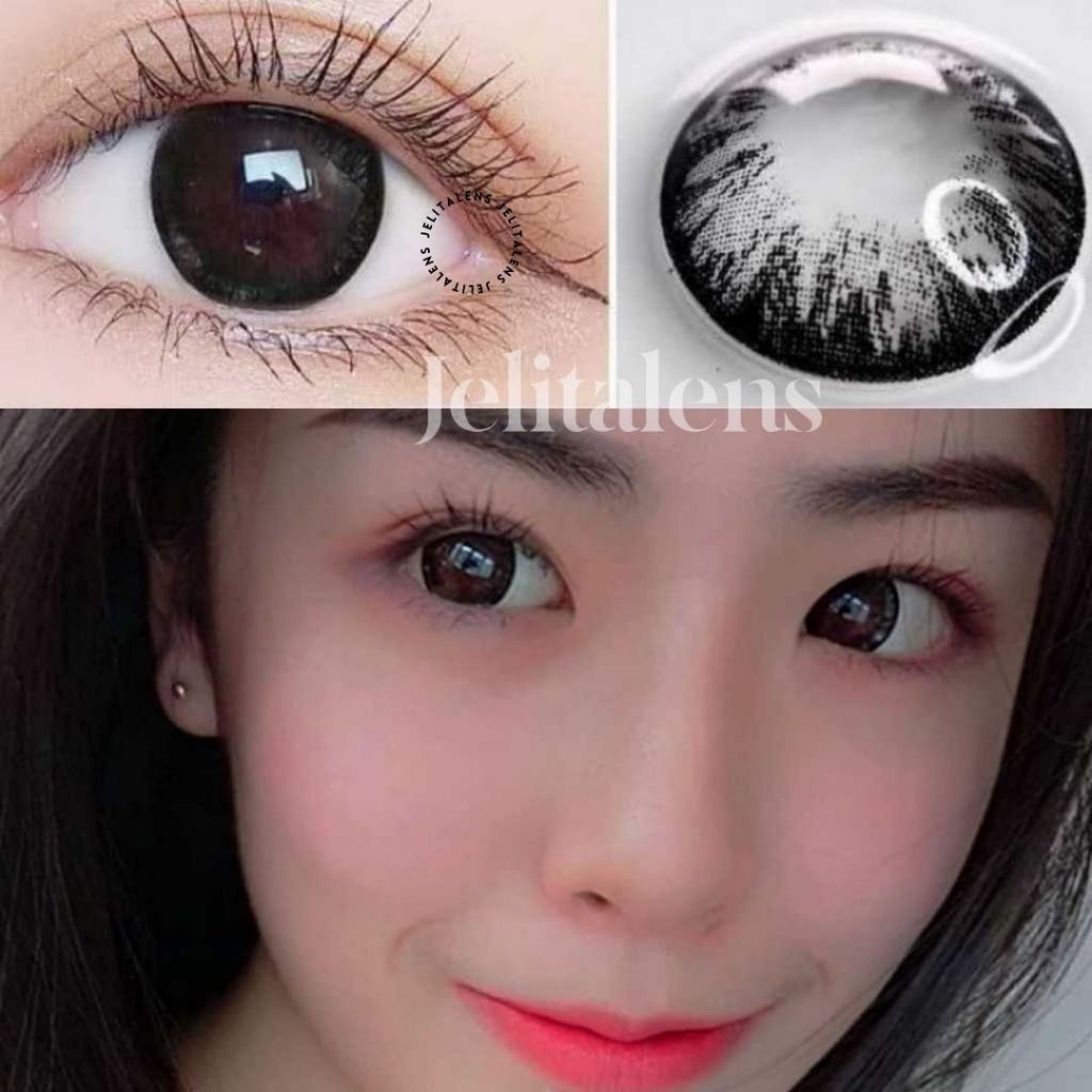Jual J32 Softlens Premium Hitam Motif 16 MM Mata Barbie Big Eyes Normal ...