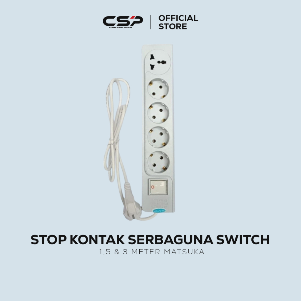 Jual [CSP_MATSUKA] Stop Kontak Serbaguna Switch + Kabel 1,5 & 3 Meter ...