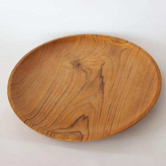 Jual PIRING KAYU BULAT / WOODEN ROUND PLATE MEDIUM DARI KAYU JATI ...