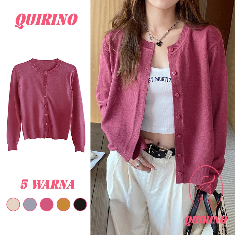 Jual QUIRINO - Cardigan Vierlin Soft Knit Import -Outer Wanita Knit - Kardigan Wanita Rajut ...