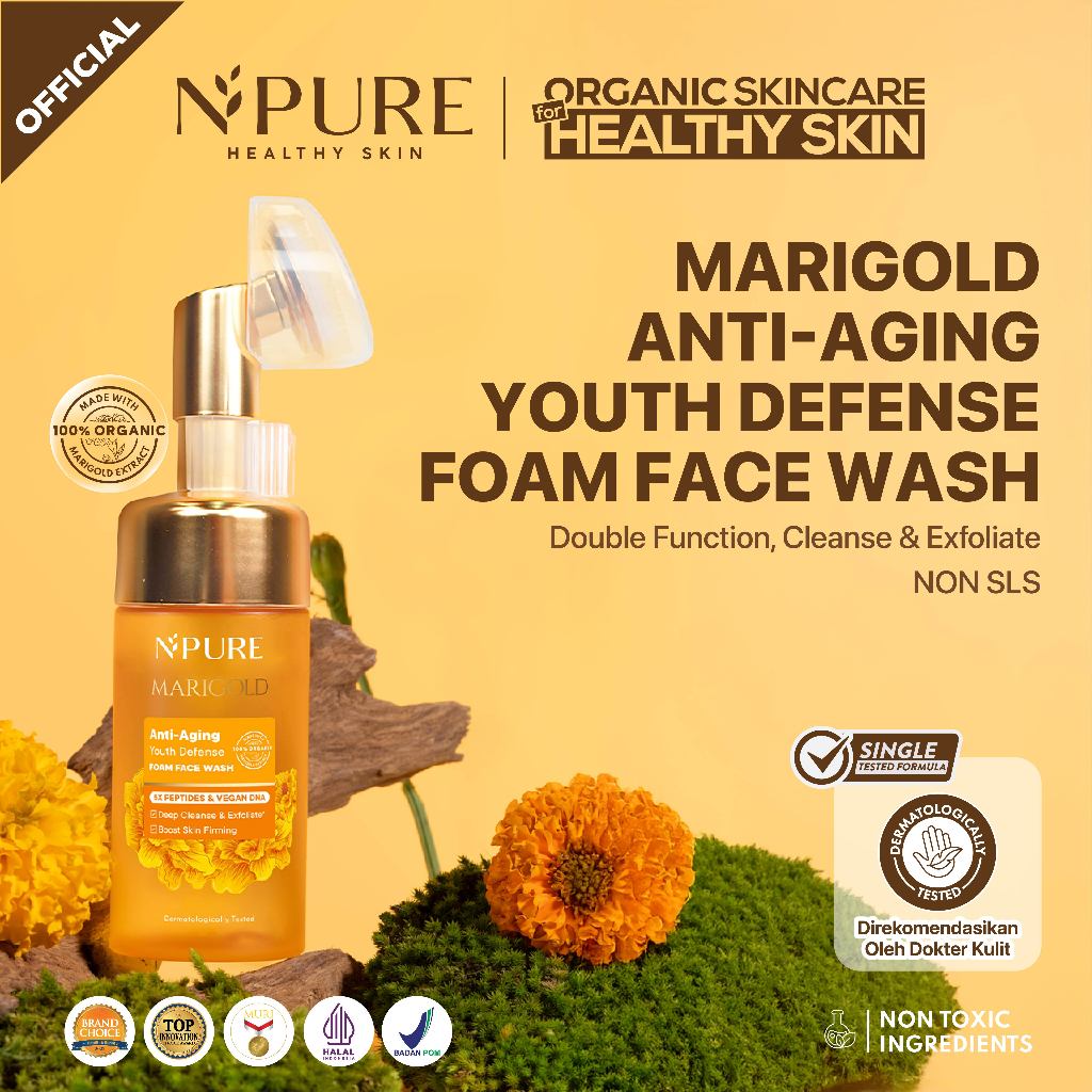 Jual MARIGOLD FACE WASH - NPURE Facial Wash Marigold/ Deep-Cleanse ...