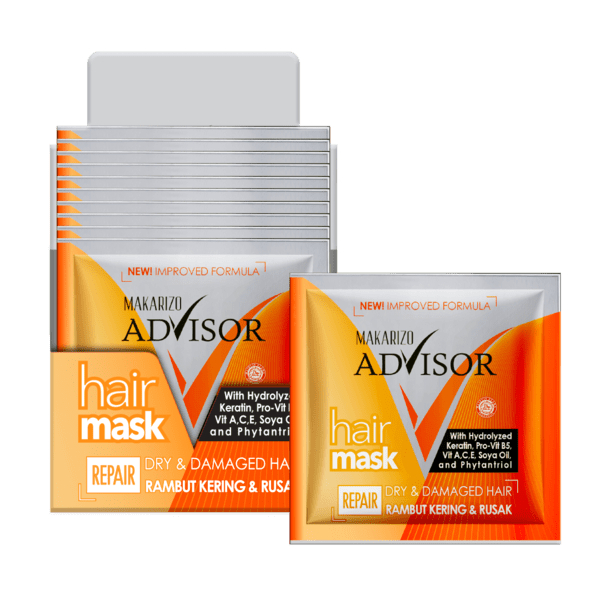 Jual Makarizo Advisor Hair Repair Mask 15ml - Isi 12pcs | Shopee Indonesia