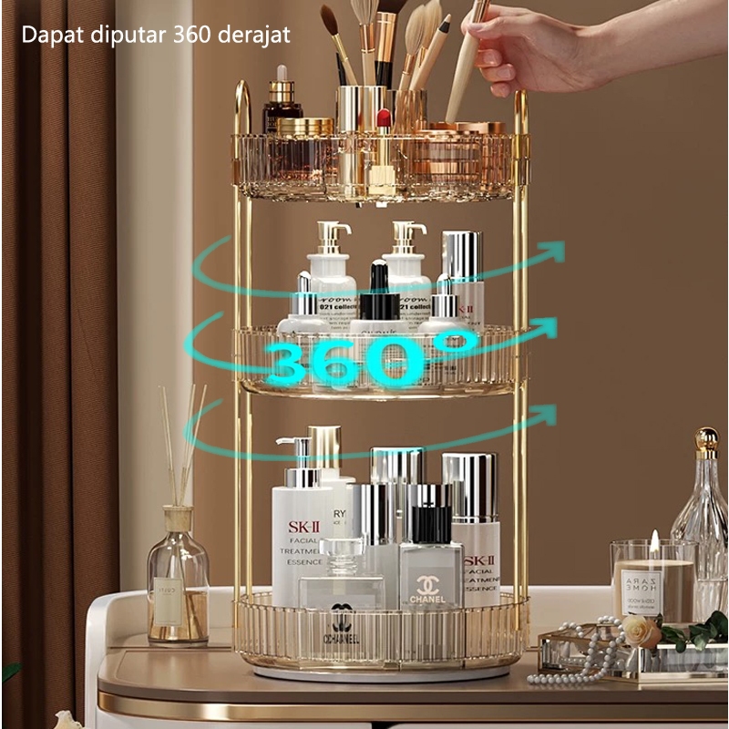 Jual Rak Penyimpanan Kosmetik Rak Berputar 360 Derajat Rak Penyimpanan ...