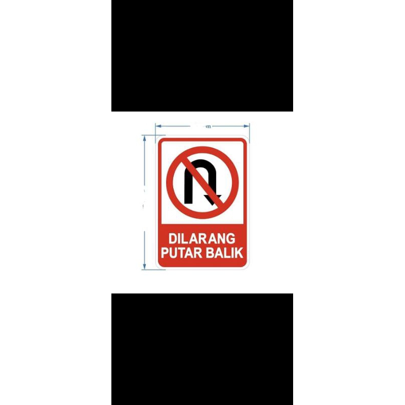 Jual Signage Akrilik Dilarang Putar Balik Free Double tape | Shopee ...