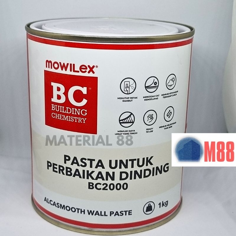 Jual Mowilex ALCASMOOTH Wall Paste 1 kg BC2000 - Plamir Dempul Tembok ...