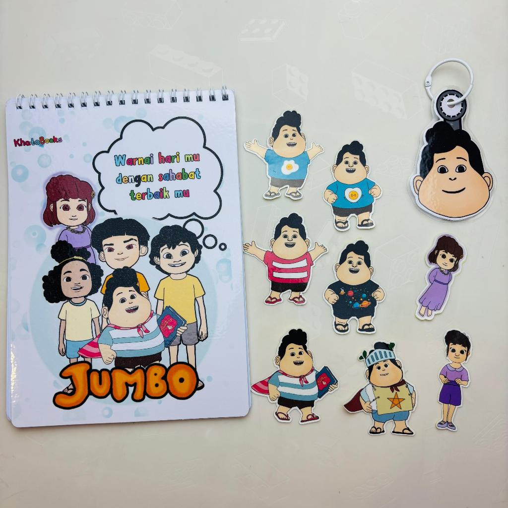 Jual Paket Edukasi Buku Mewarnai Sticker Keychain Don Jumbo Film ...