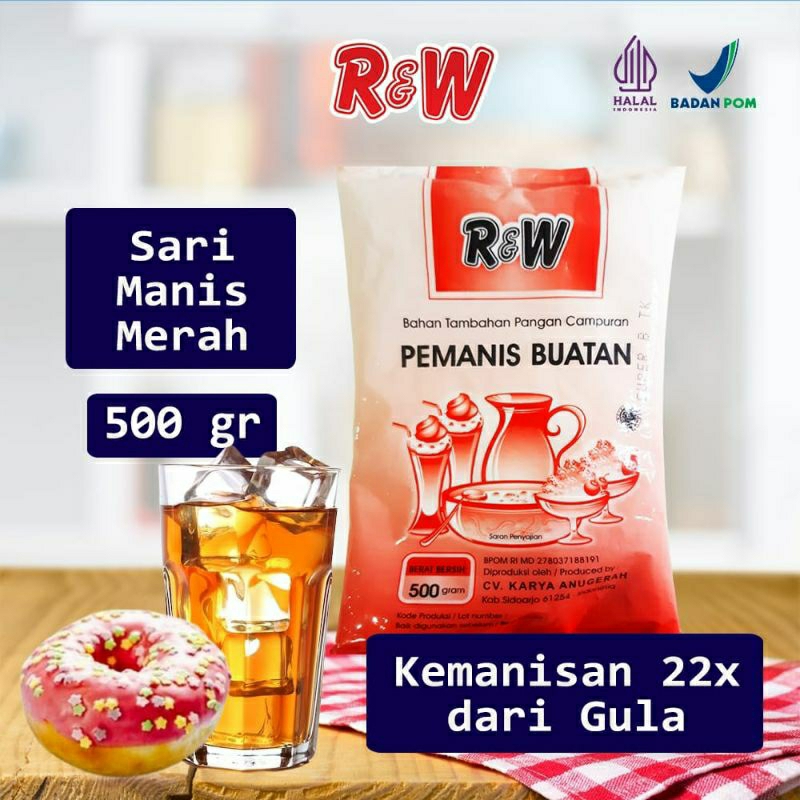 Jual Sari Manis Pemanis Buatan Sodium Super B Merah Rajawali R&W RW 500 ...