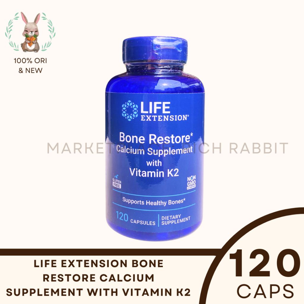 Jual Life Extension Bone Restore Calcium Supplement Vitamin K2 Suplemen ...