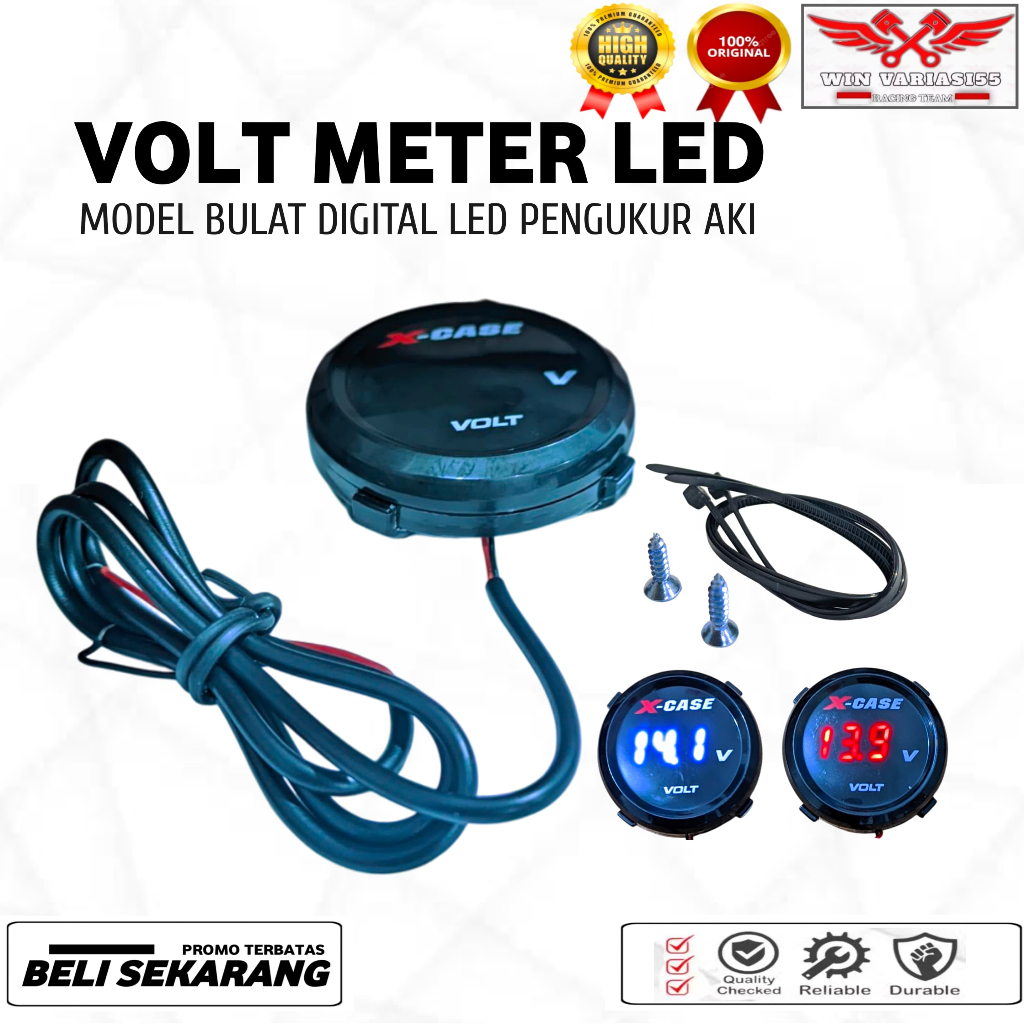 Jual Voltmeter bulat voltmeter aki waterproof voltmeter segi digital universal | Shopee Indonesia