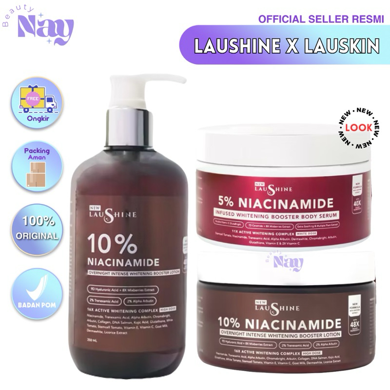 Jual LAUSHINE X LAUSKIN 10% NIACINAMIDE OVERNIGHT INTENSE WHITENING ...