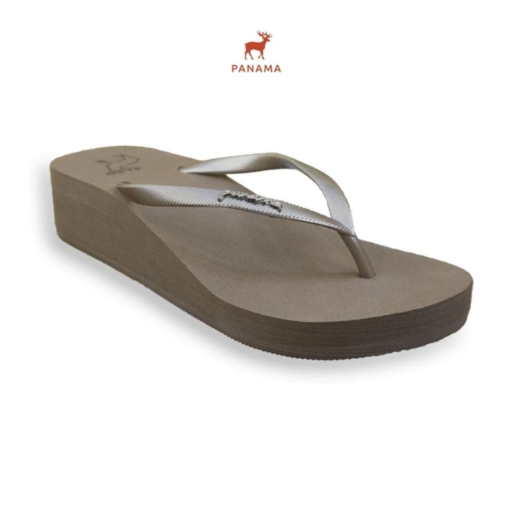 Jual Panama Bella Wedges BLA03 Brown Sandal Jepit Wanita Sendal Karet ...