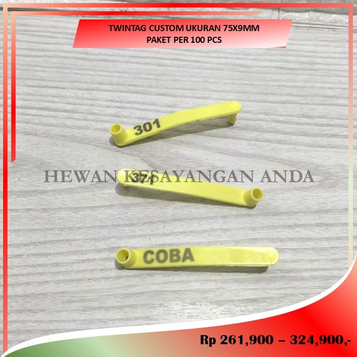 Jual Twintag Custom Nomor Logo dan Nama Farm Twin Tag Eartag Strip ...
