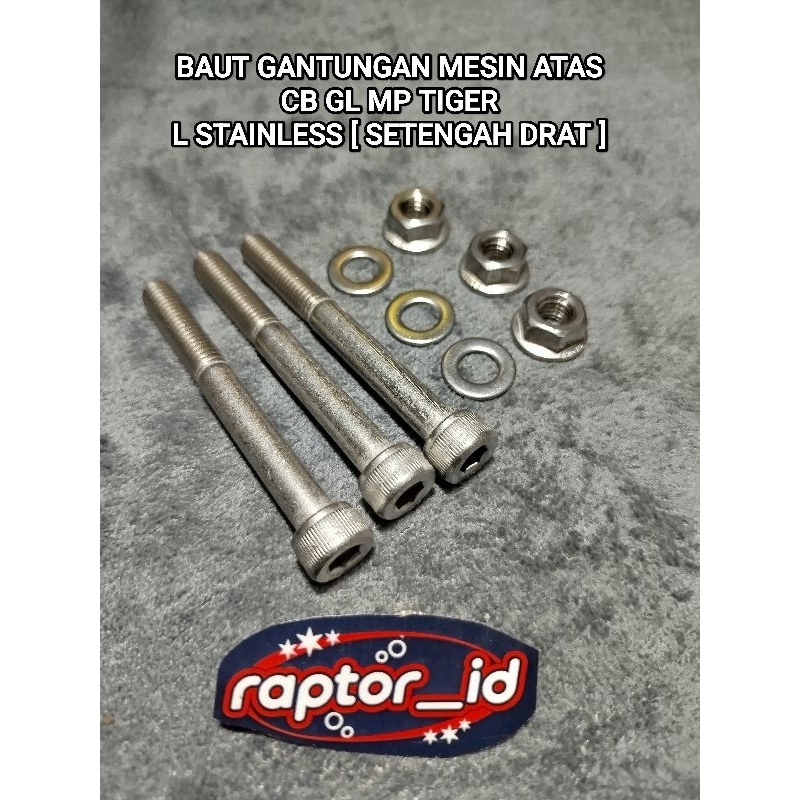 Jual BAUT GANTUNGAN MESIN ATAS CB GL MP TIGER L STAINLESS [ SETENGAH DRAT ] | Shopee Indonesia