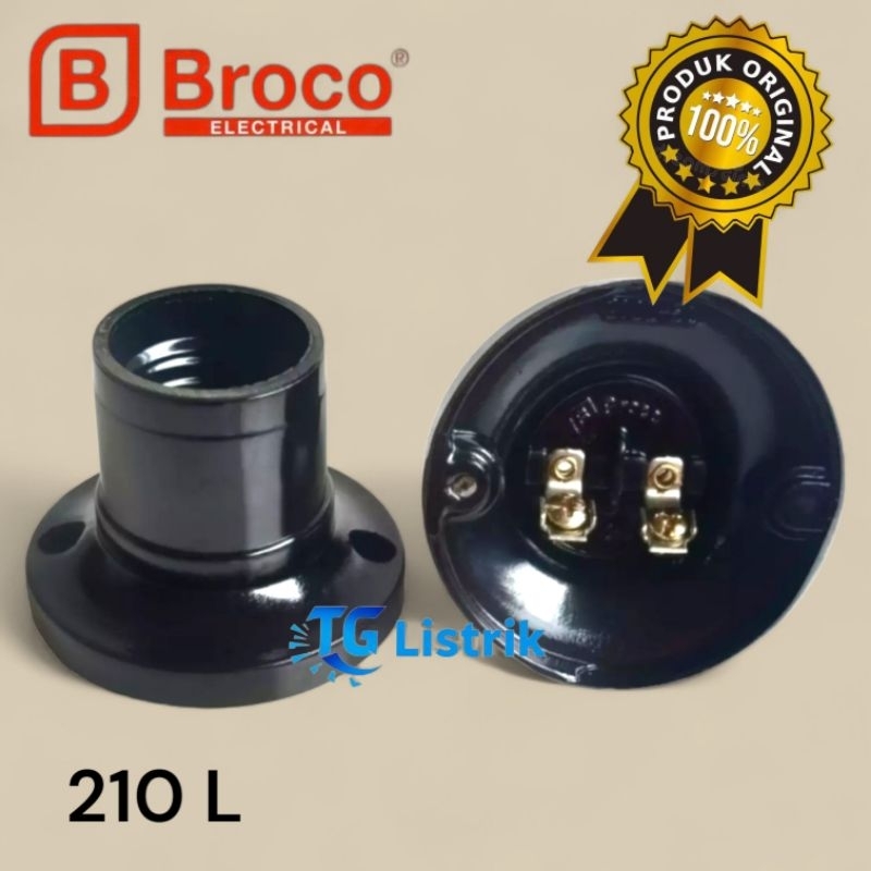 Jual Broco Fitting Plafon (Tempel ) 210L Bulat Hitam Original | Shopee ...