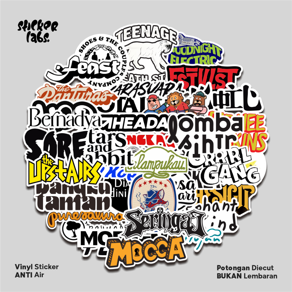 Jual Stiker Band Lokal Sticker Hp Pack Laptop Tumbler Punk Aesthetic ...