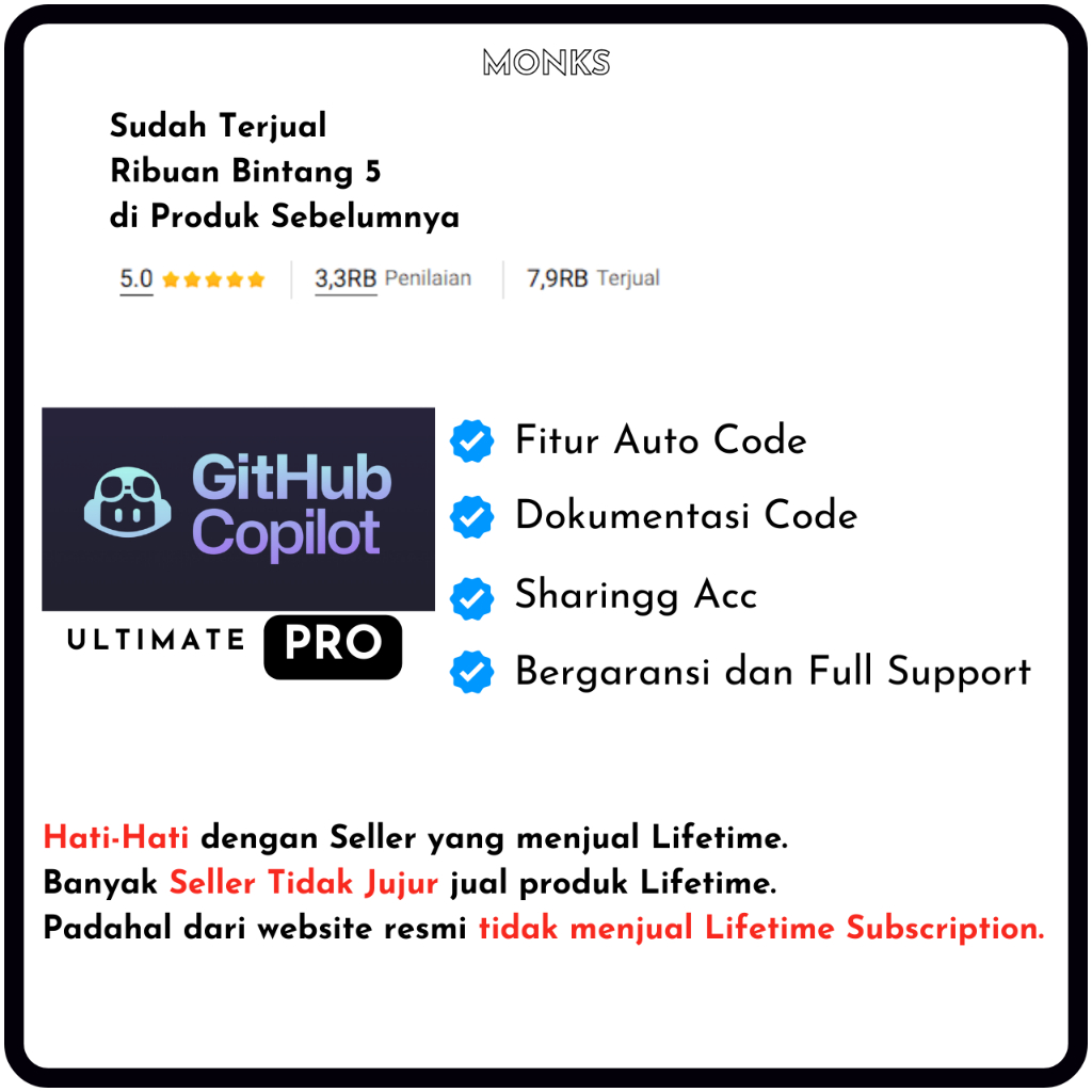 Jual GitHub Copilot 1 Bulan Murah Auto Kode Bergaransi | Shopee Indonesia