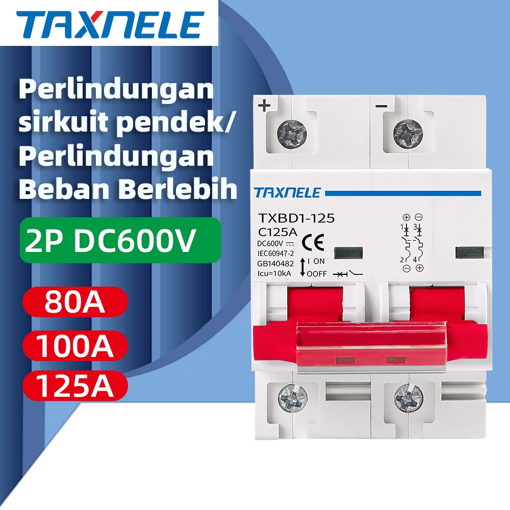 Jual MCB DC 2P 100A 125A DC 600 V MCB Circuit Breaker untuk Sistem PV C ...