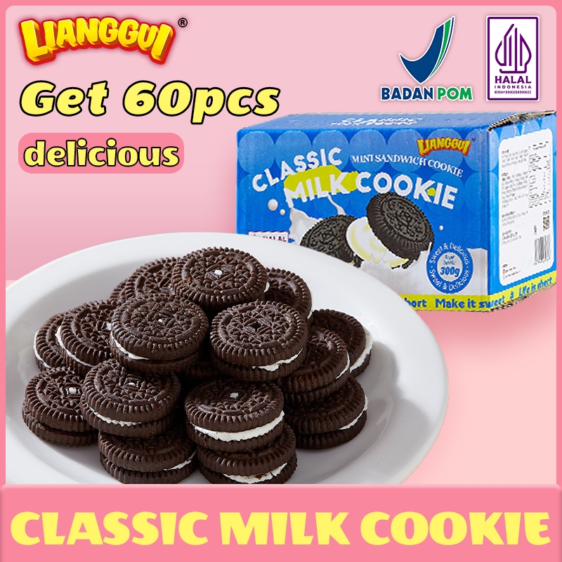 Jual 30+30Pcs Lianggui Biskuit Susu Isi HALAL Cemilan Anak Sekolah ...