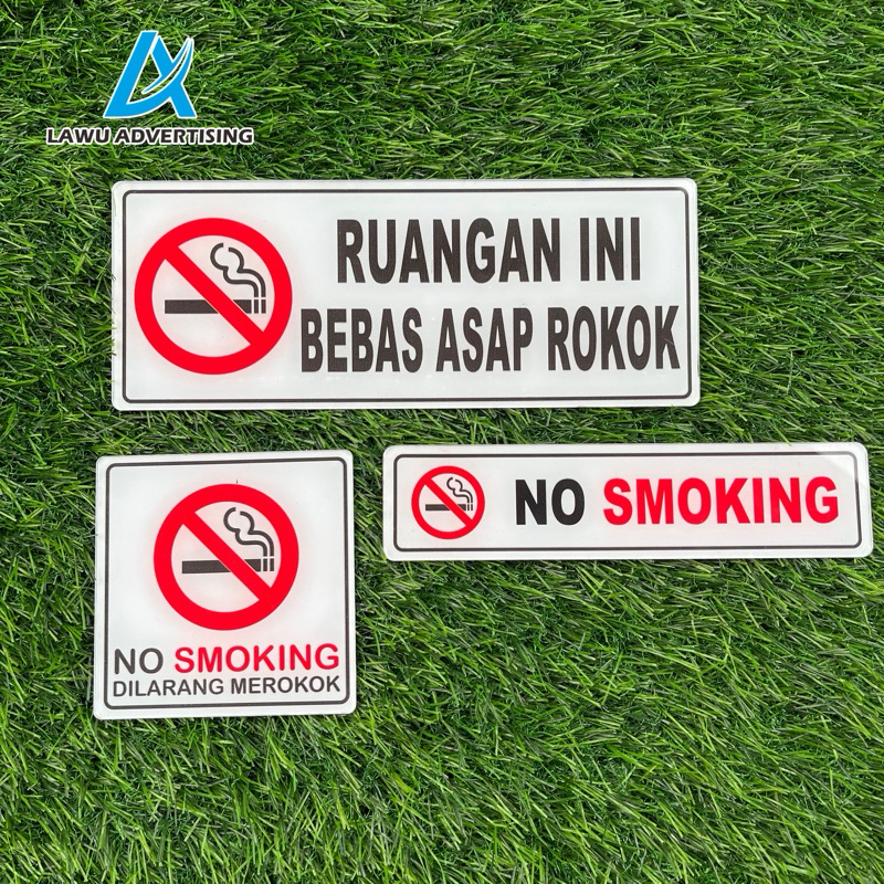 Jual SIGN IN Akrilik Penanda Ruangan Dilarang Merokok No Smoking ...