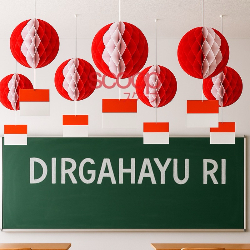 Jual Scoop Dekorasi 17 Agustus Merah Putih Kemerdekaan Bulat Bendera ...