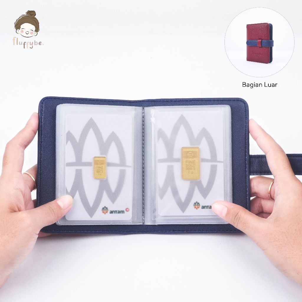 Jual Fluffybe - Dompet Emas Logam Mulia Antam Kartu Mini Maroon-Navy ...