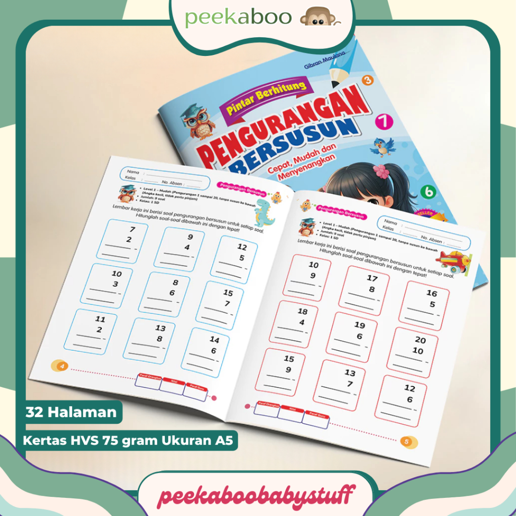Jual BUKU PAUD ANAK PRA SD - PENGURANGAN BERSUSUN || BUKU LATIHAN ...