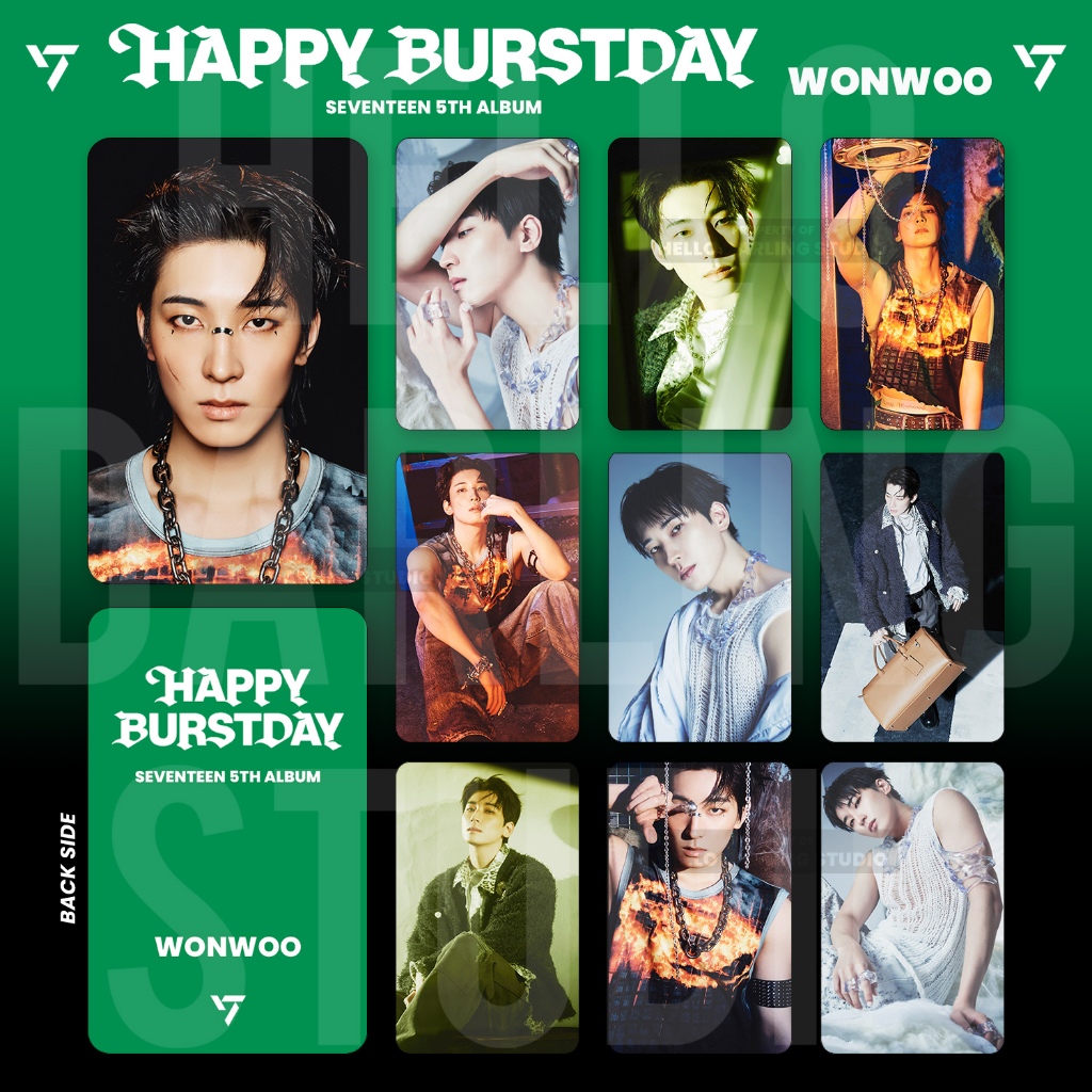 Jual 10 SVT Happy Burstday WONWOO Photocard set. Unofficial. Fan Made. | Shopee Indonesia