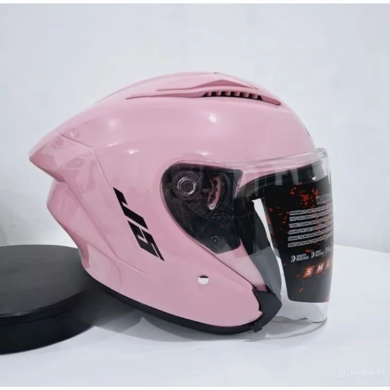 Jual Helm Half Face Mla ST15 Solid Pink Kaca Clear Helm Terbaru Helm ...