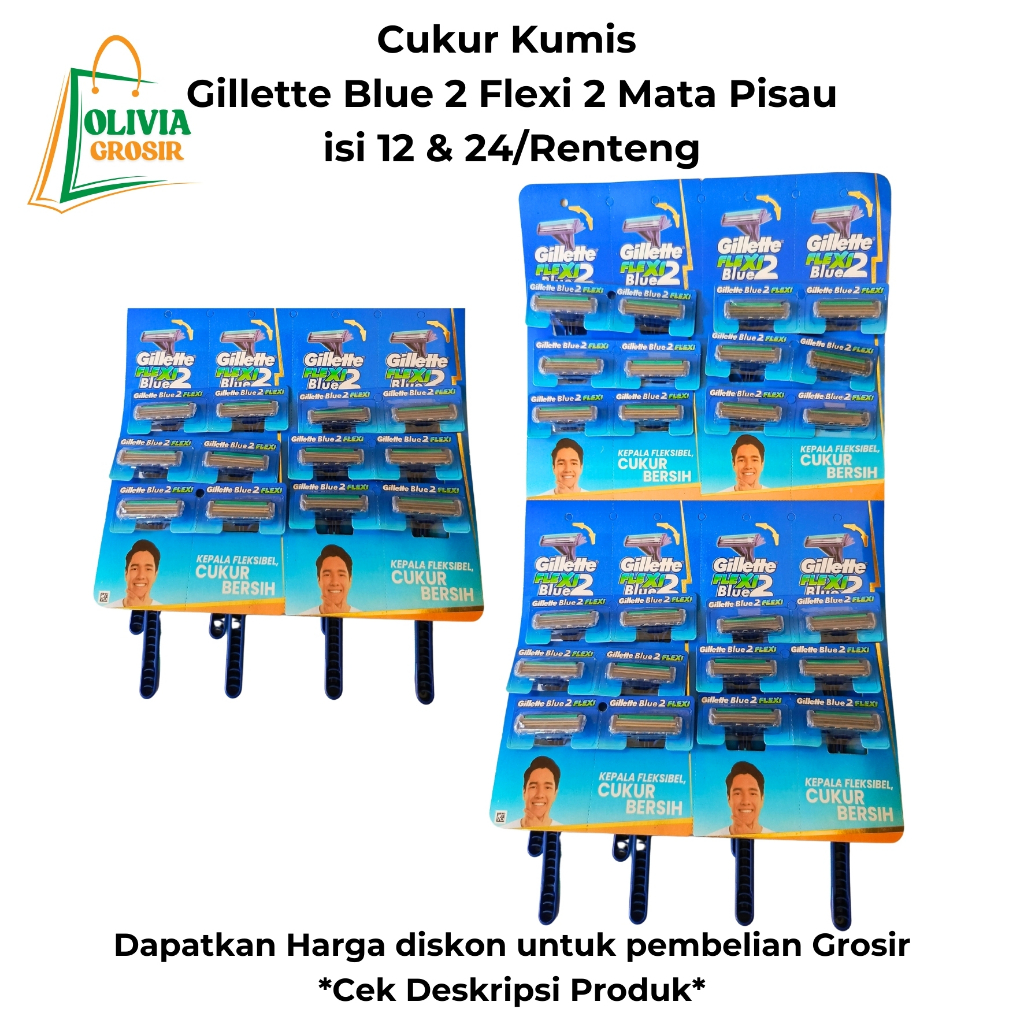 Jual Isi 6 pcs Pisau Cukur Gillette Flexi Blue 2 / Gillette Goal II ...