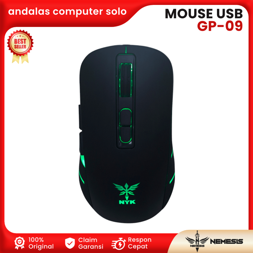 Jual MOUSE USB KABEL GAMING GAME MACRO RGB NYK GP-09 MOUSE WIRED GAMING RGB USB KABEL GP09 ...