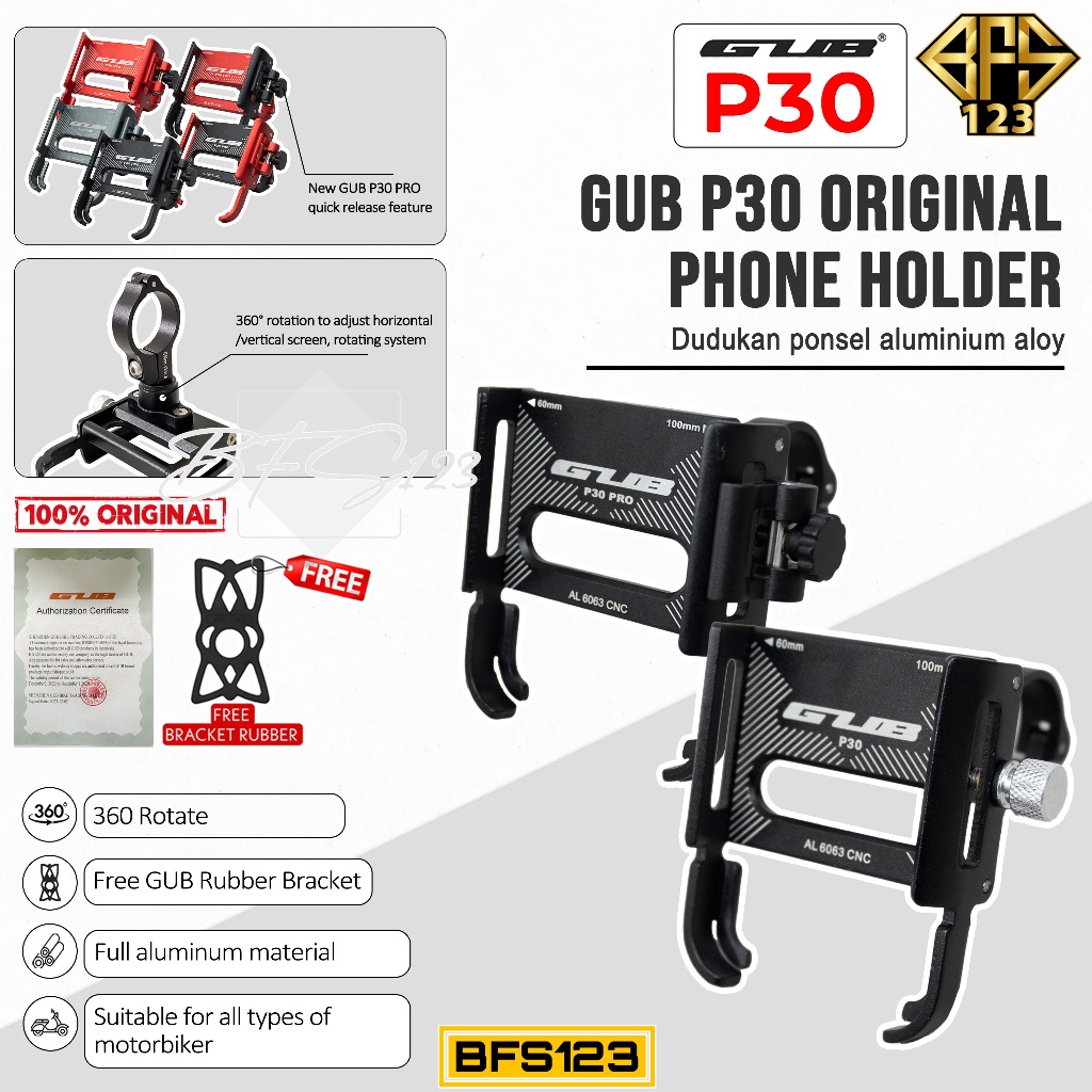 Jual GUB P30 / GUB P30 PRO Original Holder HP Rotate 360 Dudukan Ponsel Aluminium Aloy | Shopee ...