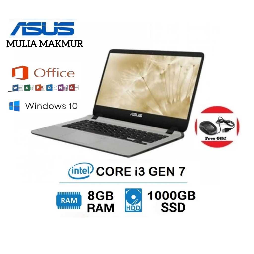 Jual LAPTOP bergaransi ASUS A407 CORE i3 RAM 8GB SSD 1TB (free mouse ...