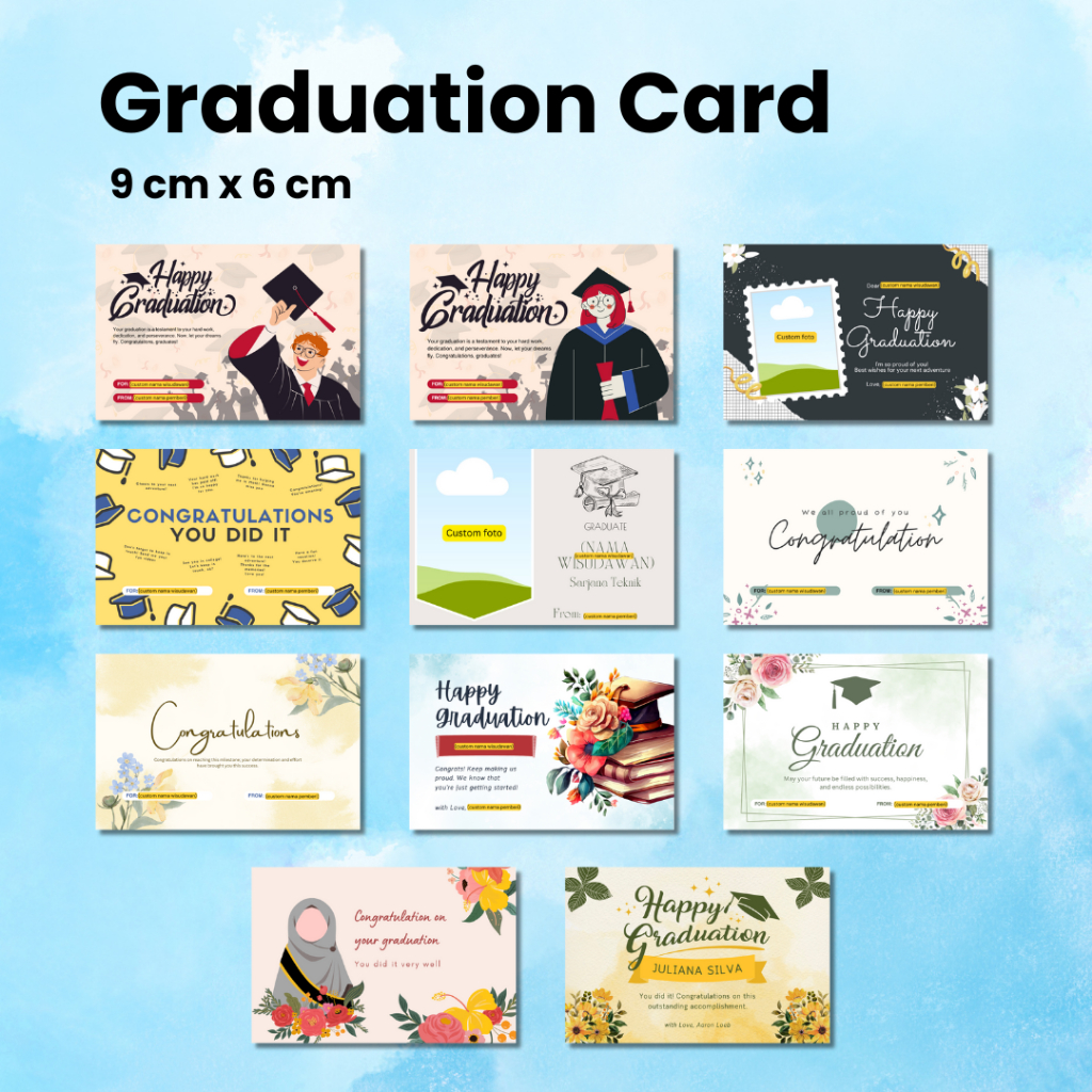 Jual Graduation Greeting Card - Kartu Ucapan Wisuda - Custom Nama ...