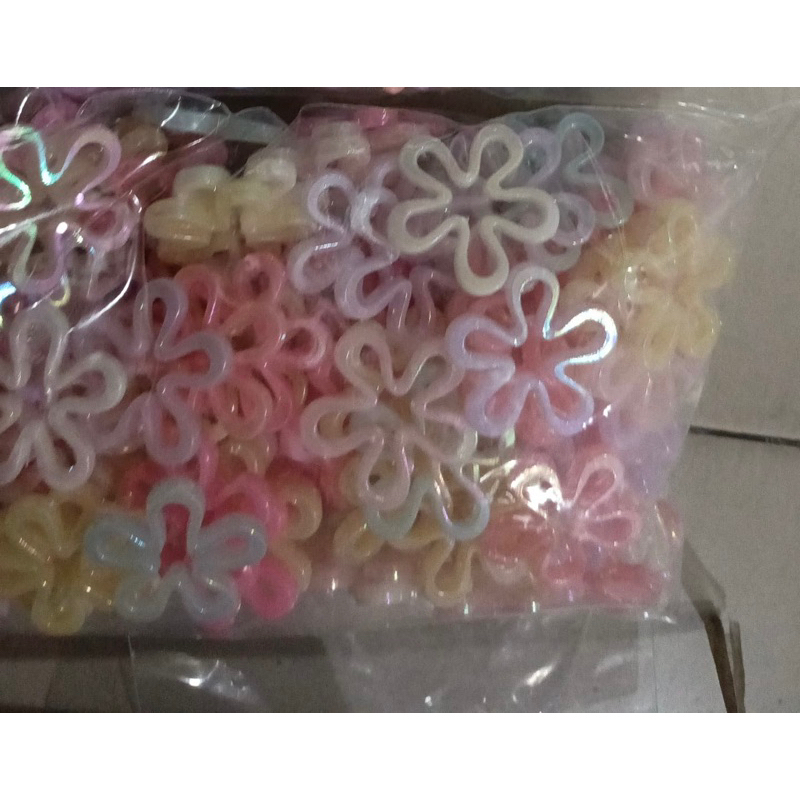 Jual manik BUNGA SPONGEBOB jelly AB glossy mix warna lubang tembus ...